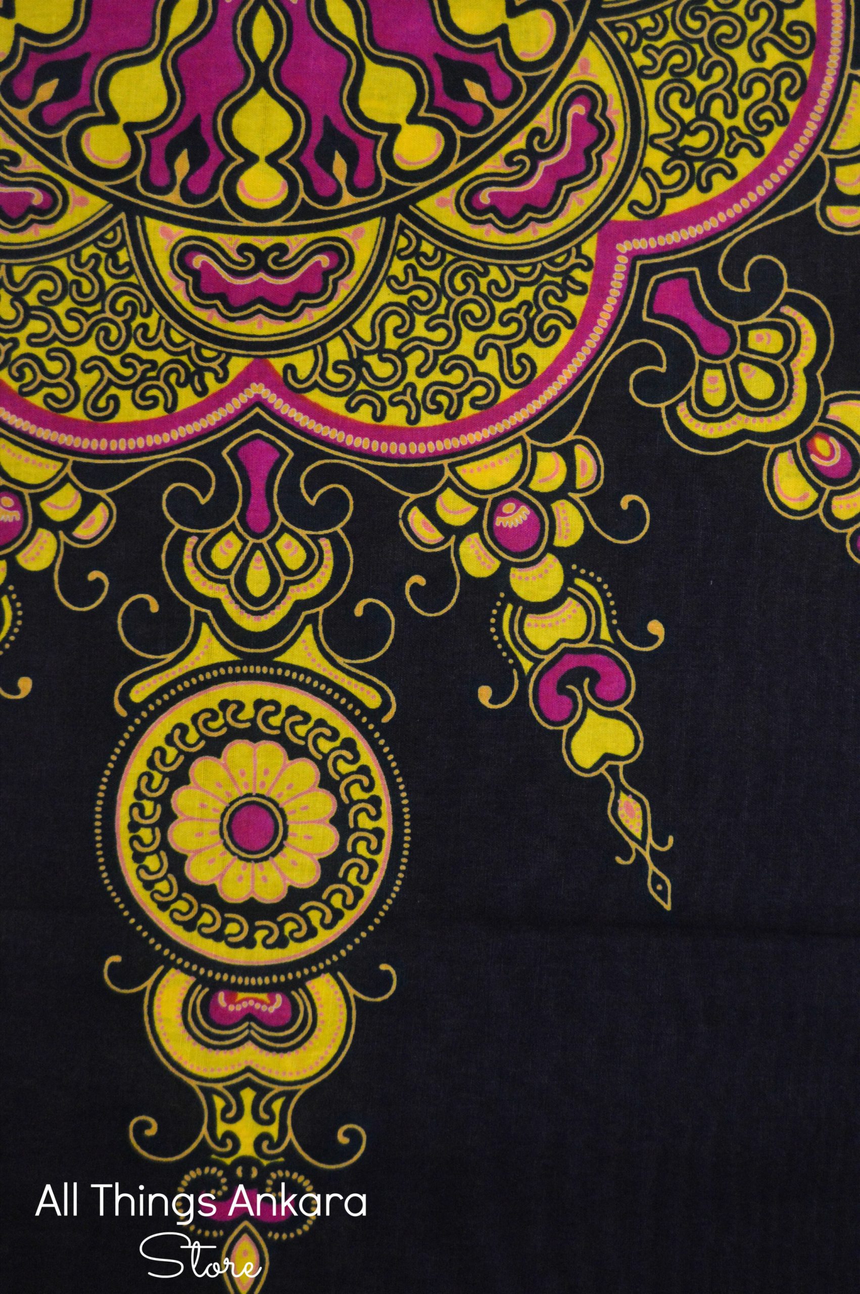 Fabric of The Day: Black Yellow Pink Java Wax Prints – All Things ...